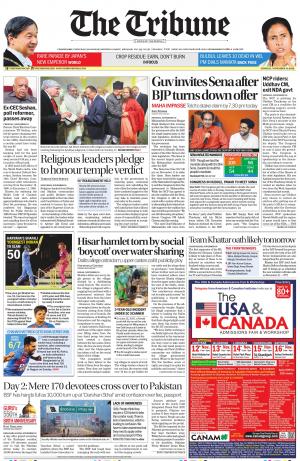 Tribune India The Tribune, Mon, 11 Nov 19