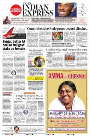 The New Indian Express Group The New Indian Express-Chennai, Tue, 28 Jan 20