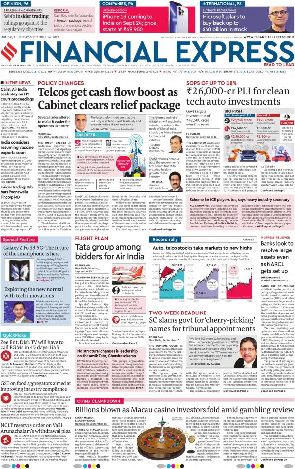 Financial Express Epaper: English E-paper, Today's Business Newspaper ...