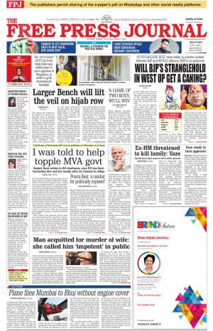 Free Press Journal Free Press - Mumbai Epaper Edition, Thu, 10 Feb 22