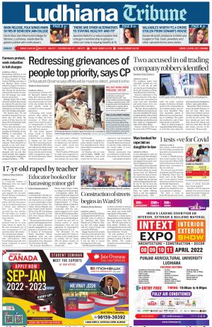 Tribune India Ludhiana Tribune, Sun, 10 Apr 22