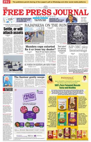 Free Press Journal Free Press - Mumbai Epaper Edition, Wed, 11 May 22