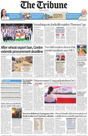 Tribune India The Tribune, Mon, 16 May 22