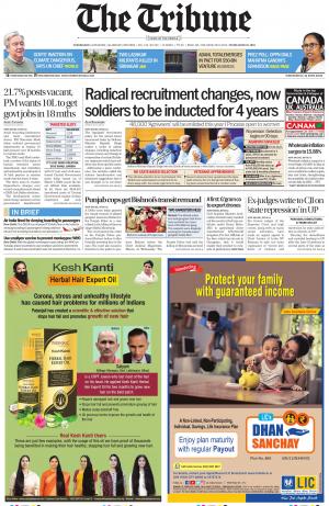 Tribune India The Tribune, Wed, 15 Jun 22