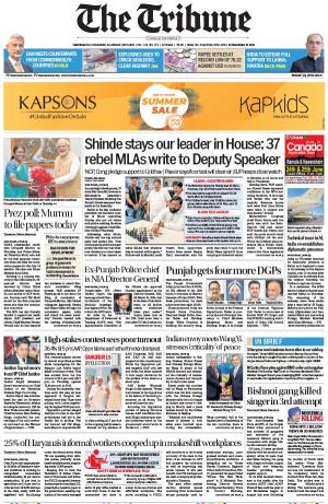Tribune India The Tribune, Fri, 24 Jun 22