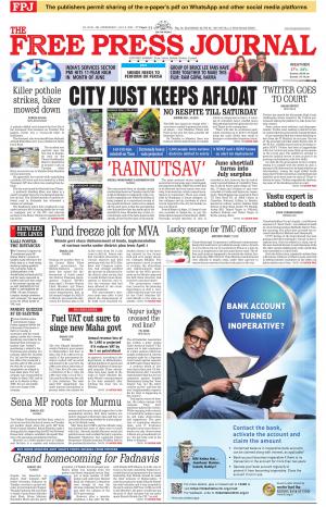 Free Press Journal Free Press - Mumbai Epaper Edition, Wed, 6 Jul 22