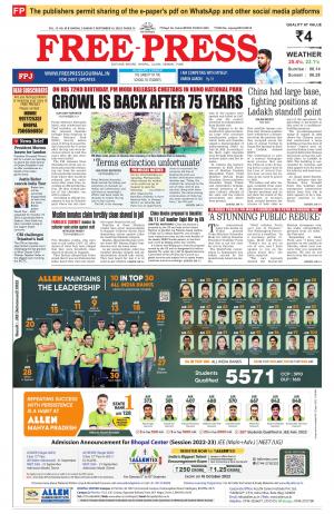 Free Press Journal Free Press - Bhopal Epaper Edition, Sun, 18 Sep 22