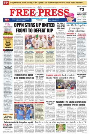 Free Press Journal Free Press - Indore Epaper Edition, Mon, 26 Sep 22