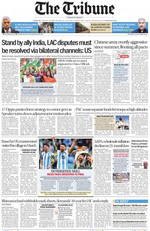 Tribune India The Tribune, Thu, 15 Dec 22