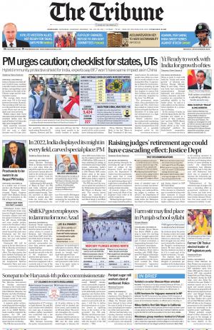 Tribune India The Tribune, Mon, 26 Dec 22