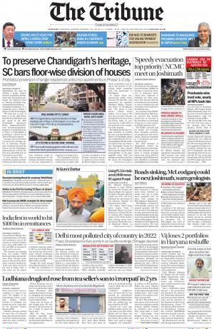 Tribune India The Tribune, Wed, 11 Jan 23
