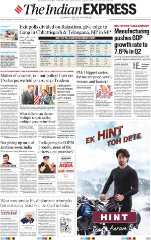 Indian Express Delhi, Fri, 1 Dec 23