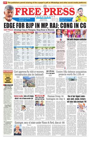 Free Press Journal Free Press - Bhopal Epaper Edition, Fri, 1 Dec 23